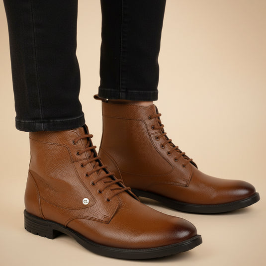 Men's Textured Lace-Up Ankle Boots – Carlton London Online