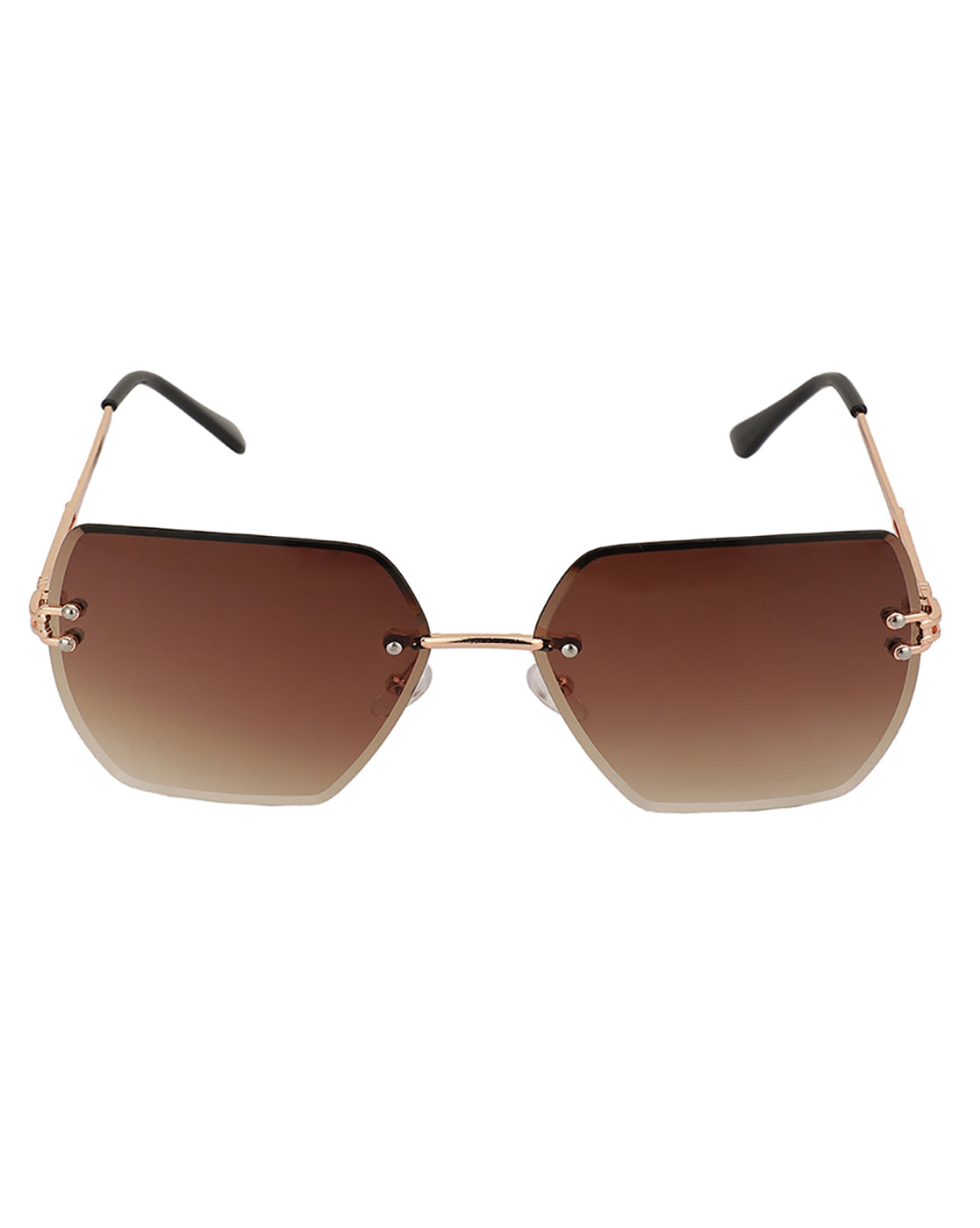 Premium Rose Gold Toned Uv Protected Lens Rectangle Sunglass For Women ...